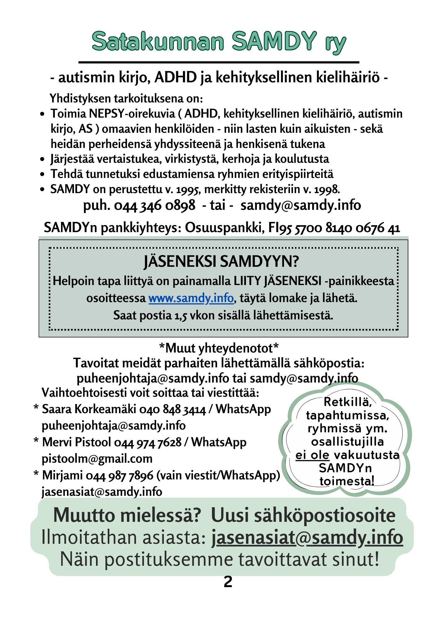 2025 - 3 Jäsentiedote - SAMDY ry