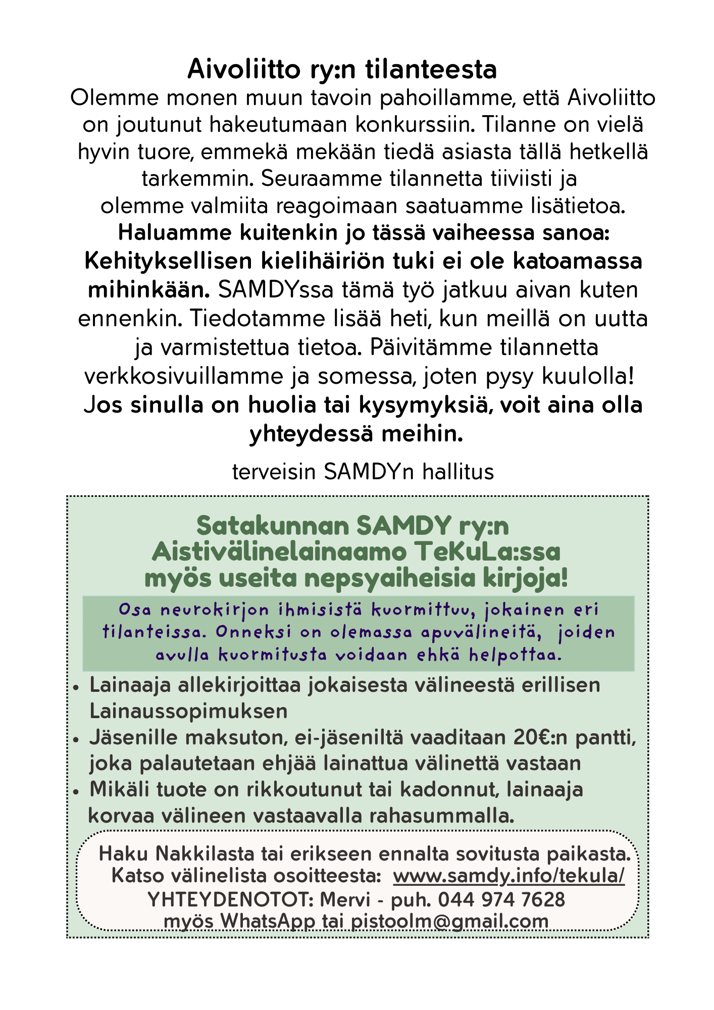 2025 - 3 Jäsentiedote - SAMDY ry